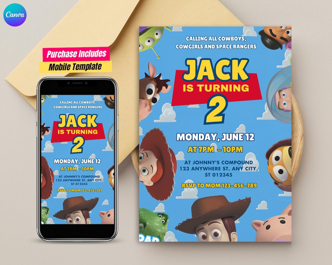 Toy Story Birthday Invitation Cards Printable Toy Story Party ...