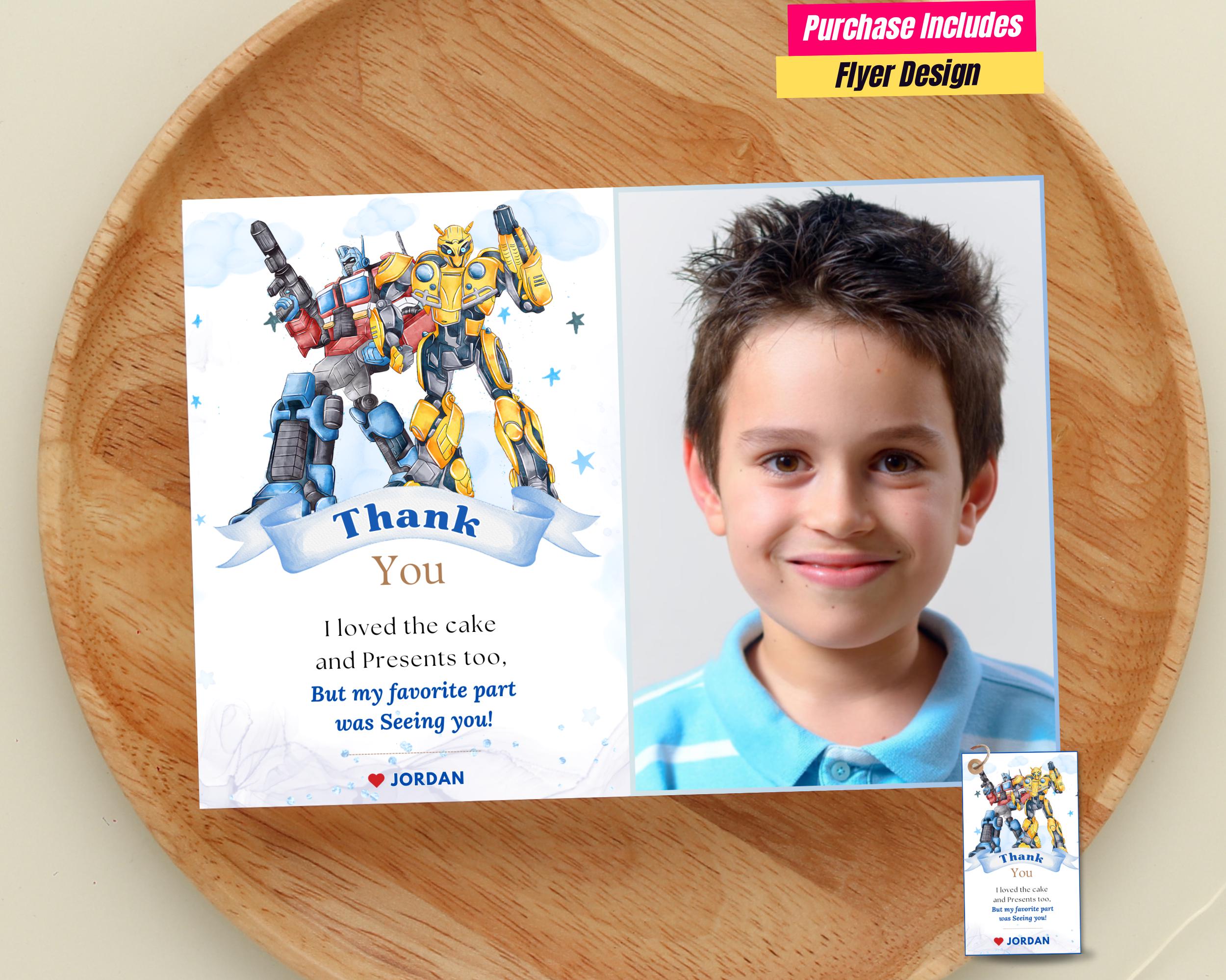 Optimus Prime Transformers Photo Thank You Card Transformer Thank You ...