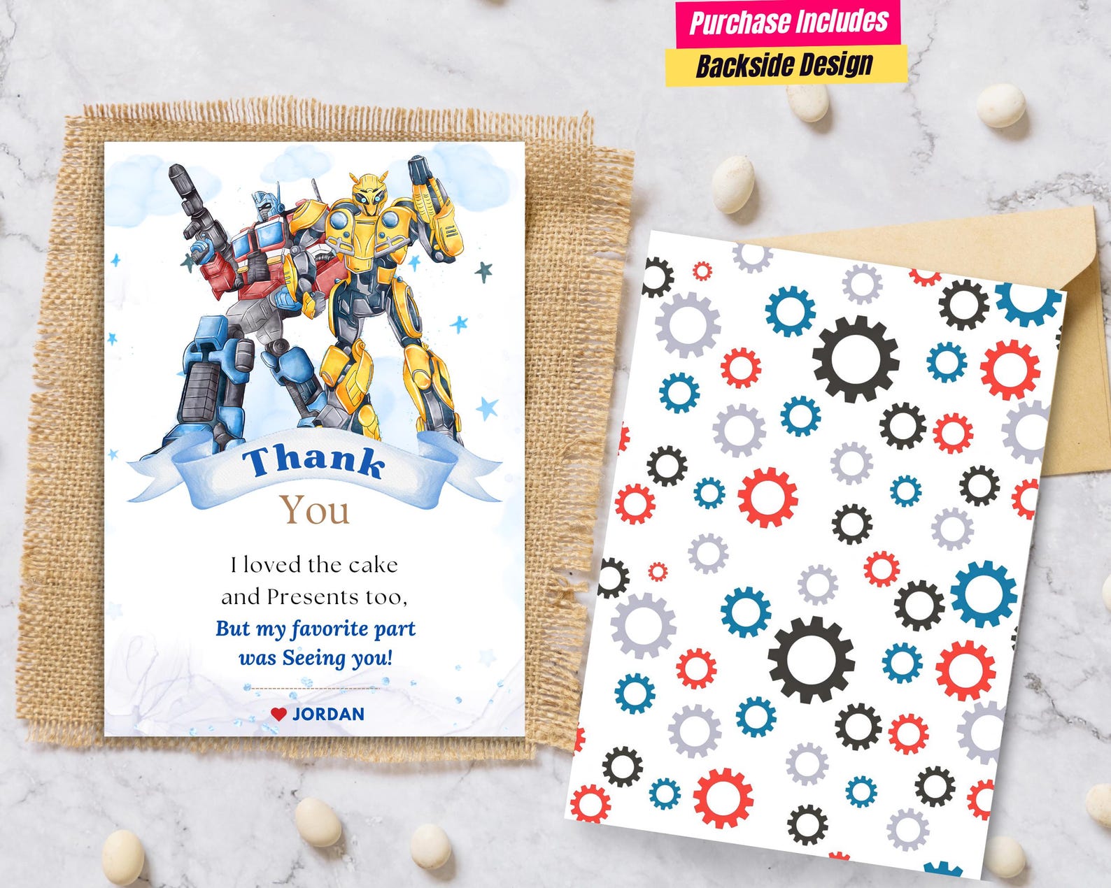 Optimus Prime Transformers Photo Thank You Card Transformer Thank You ...