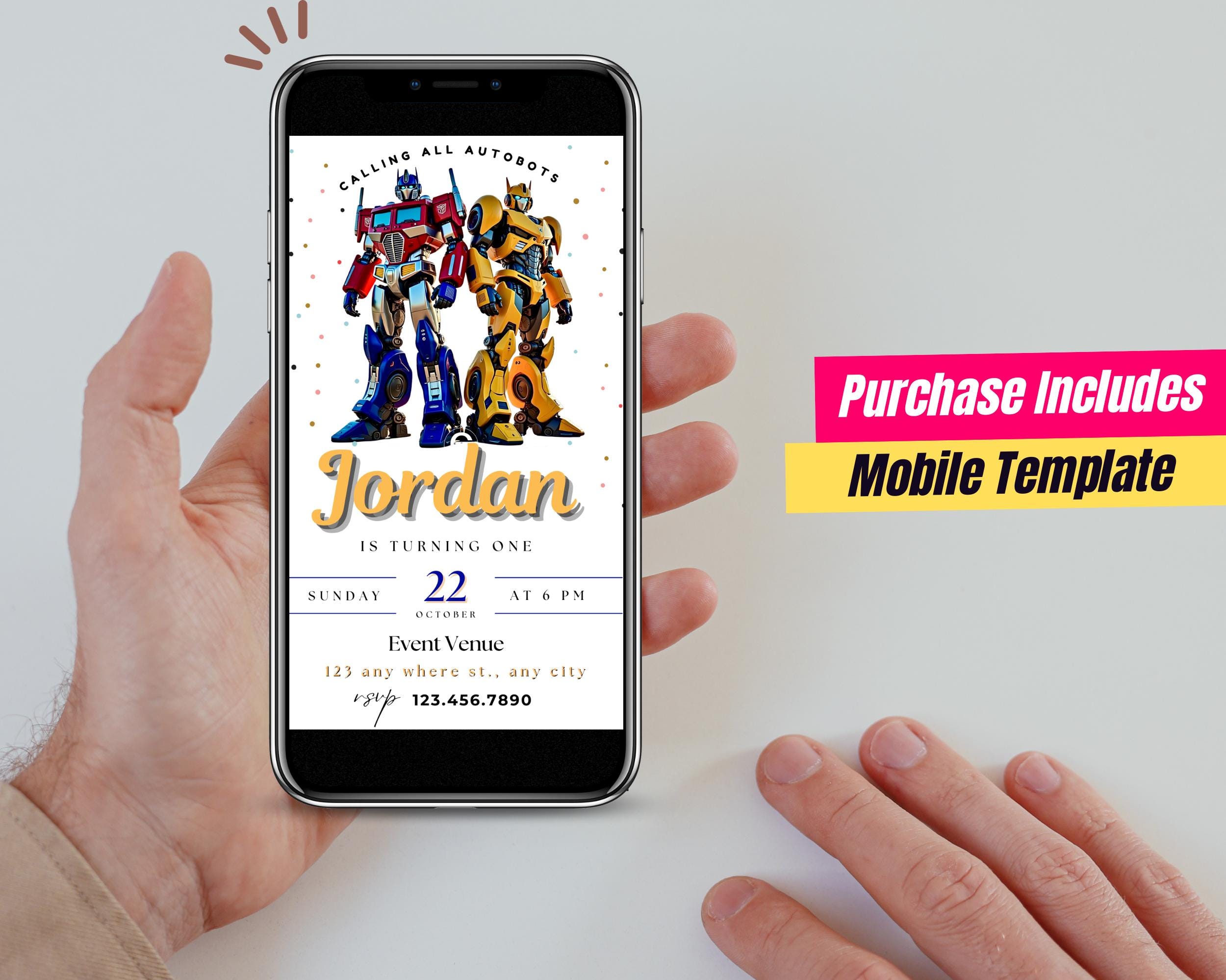 Transformer Invitation Optimus Prime Birthday Design Bumblebee Birthday ...