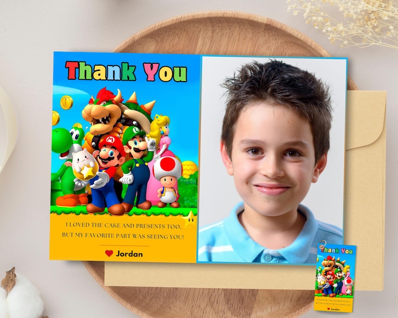 Printable Super Mario Bros Thank You Tag Super Mario Party Favor Tag ...