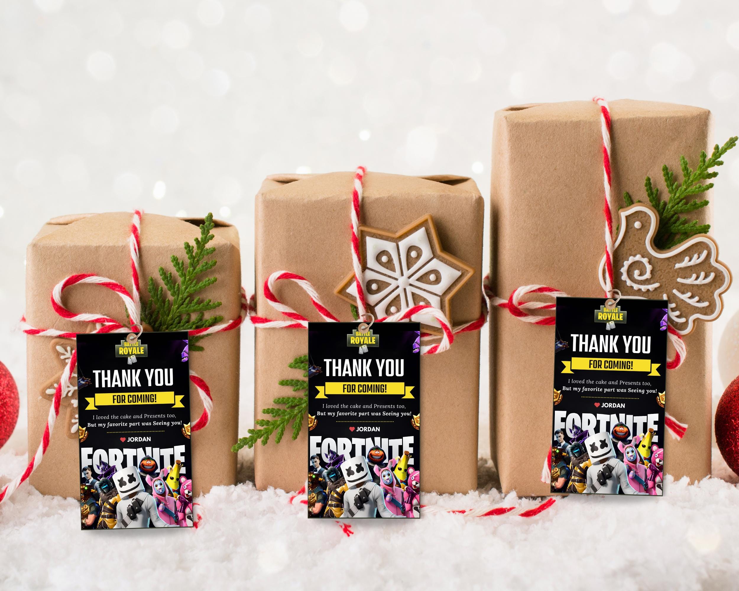 Printable Fort Game Thank You Tag Fort Game Birthday Tag Fort Night ...