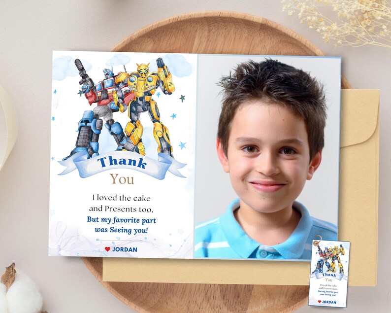 Optimus Prime Transformers Photo Thank You Card Transformer Thank You ...