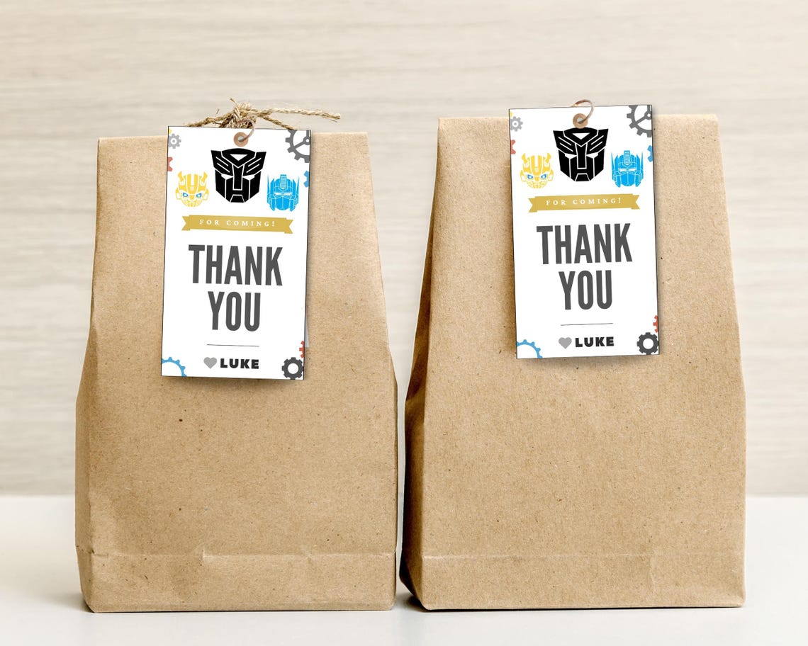 Rescue Bots Thank You Card Optimus Prime Thank You Autobots Party Gift ...