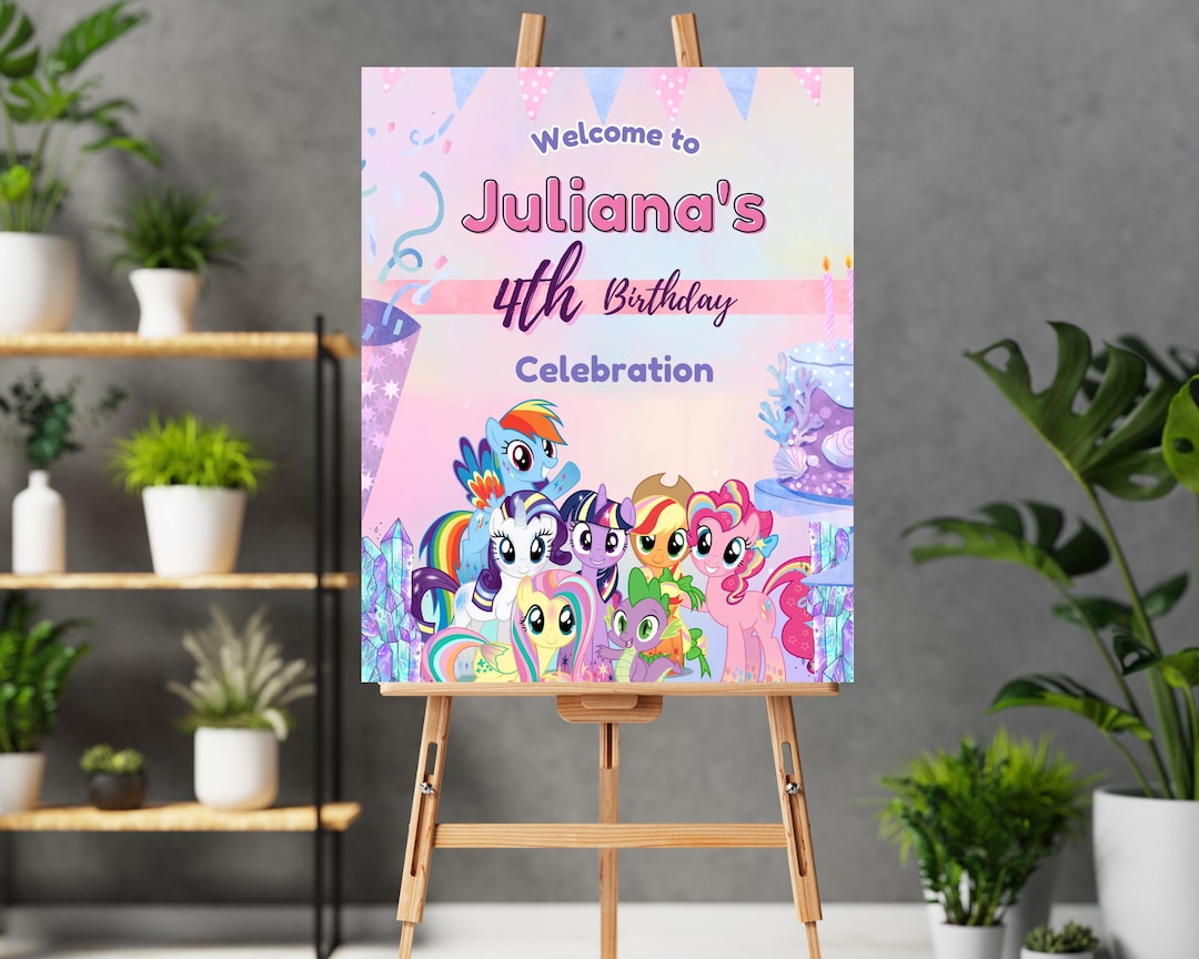 Pony Birthday Welcome Sign Unicorn Pony Birthday Welcome Banner for ...