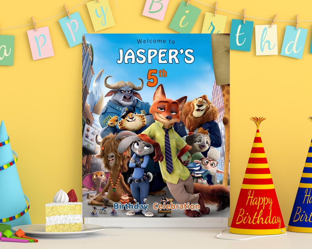 Editable Zootopia 2 Welcome Sign Zootopia 2 Birthday Party Zootopia ...