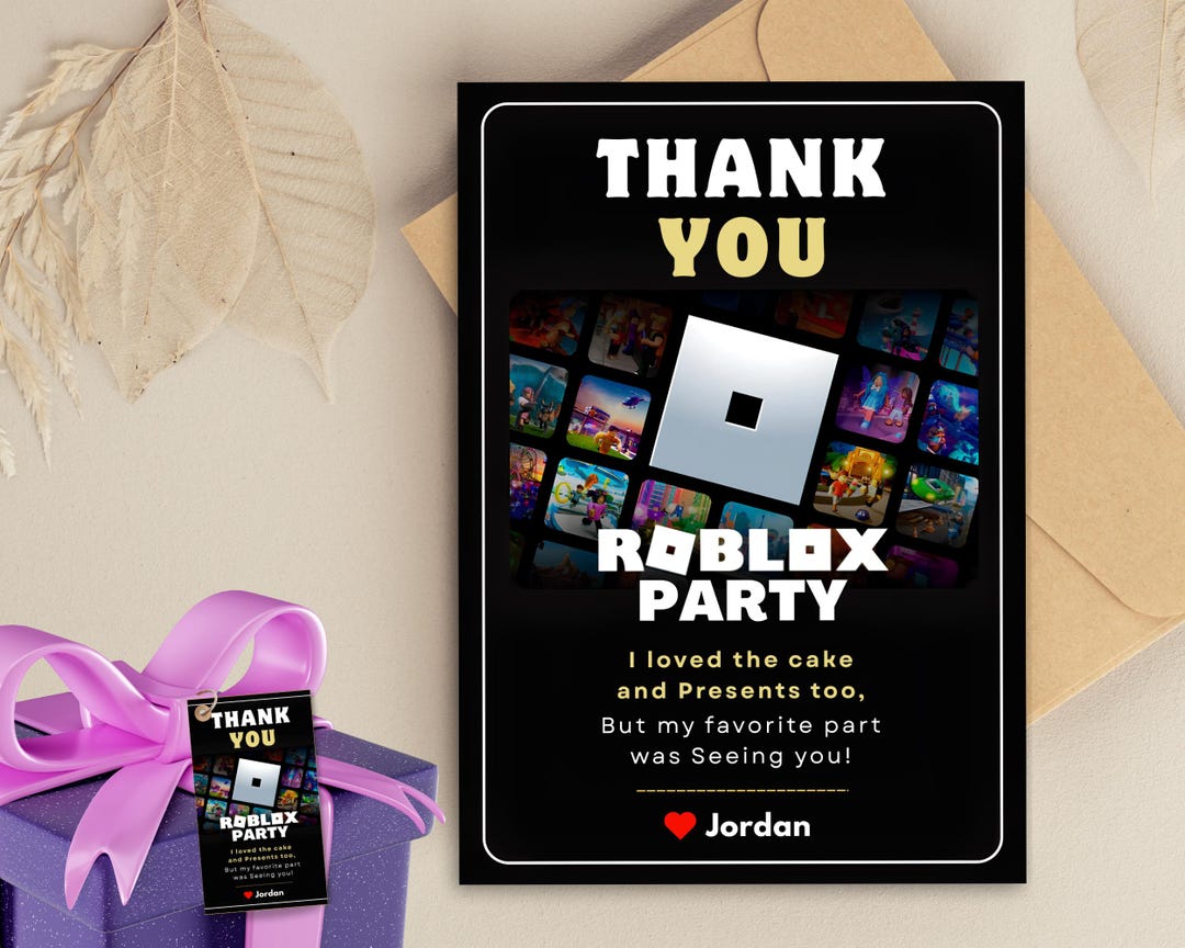 Roblox Thank You Party Cards Roblox Thank You Party Stickers Roblox ...