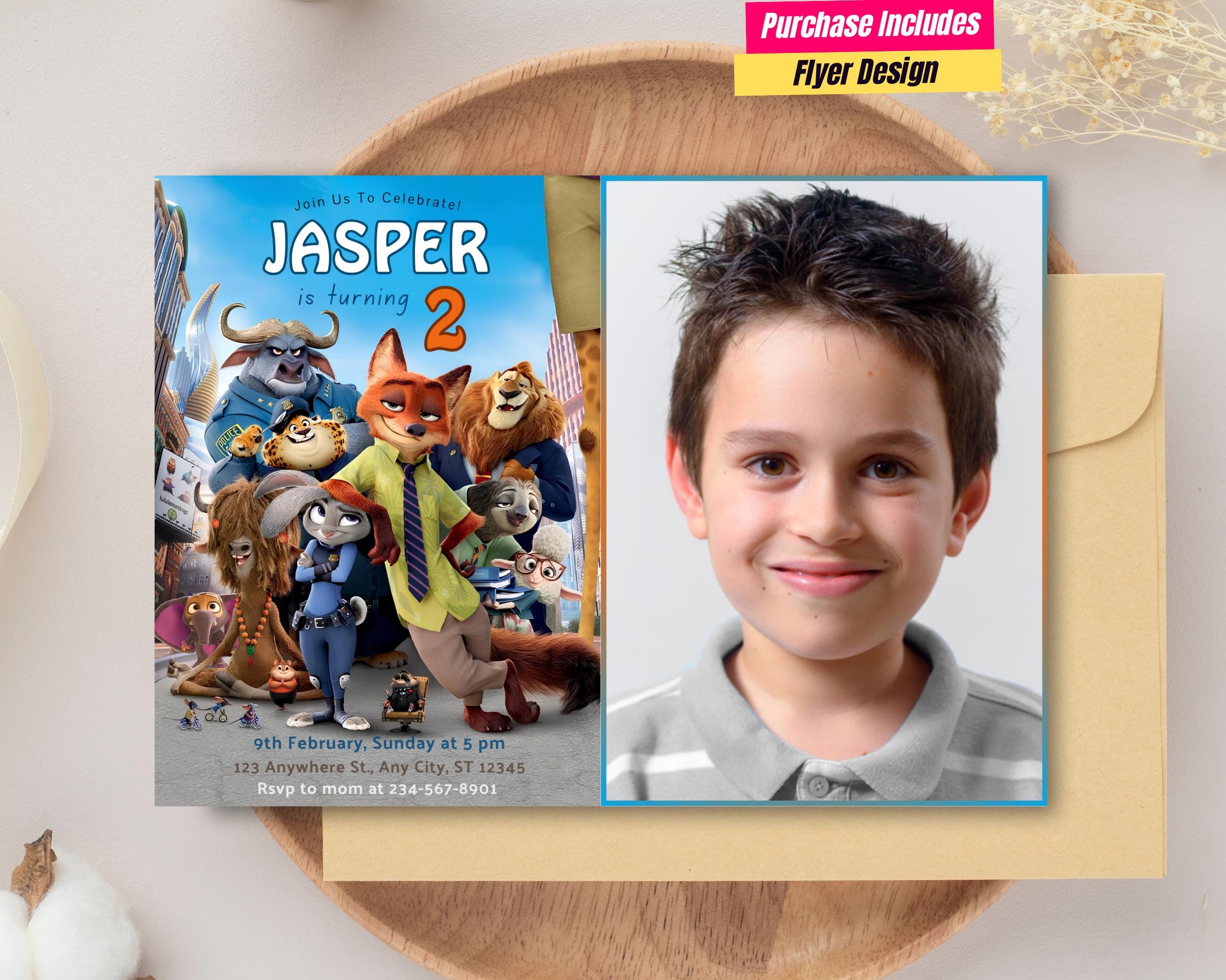 Editable Zootopia 2 Birthday Invitation Zootopia 2 Invitation Digital ...