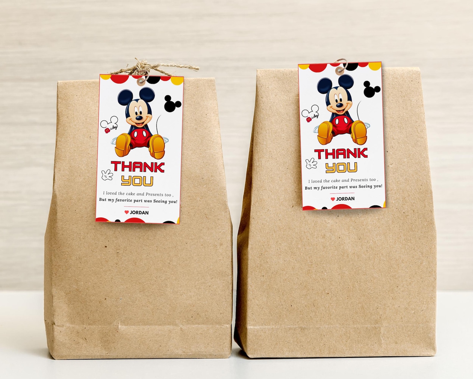 Mickey Mouse Thank You Tag Mickey Mouse Gift Tag Mickey Thank You Tag ...