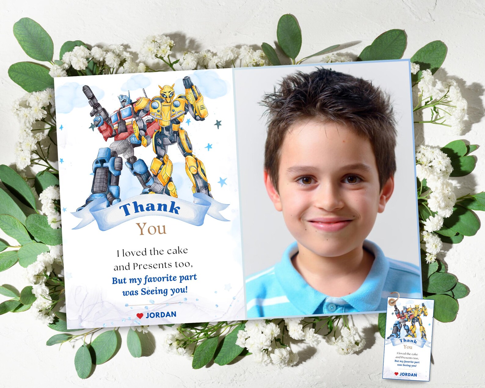 Optimus Prime Transformers Photo Thank You Card Transformer Thank You ...