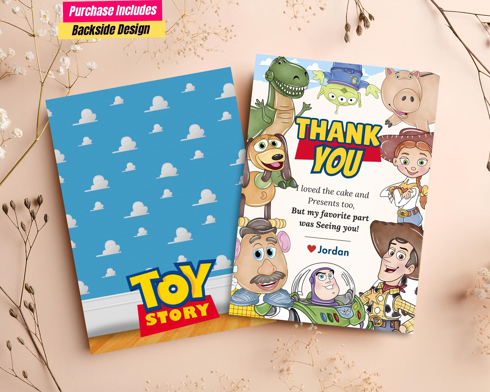 Toy Story Theme Photo Thank You Card Toy Story Thank You Card With ...