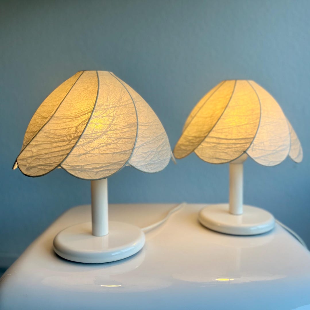 Pair of Vintage Cocoon Table Lamps 1970s Goldkant - Etsy