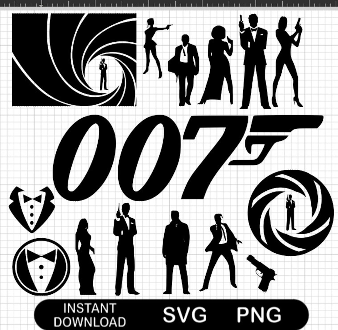 15 X Bond 007 Silhouette Bundle / Agent Spy / Svg Png / Customise ...
