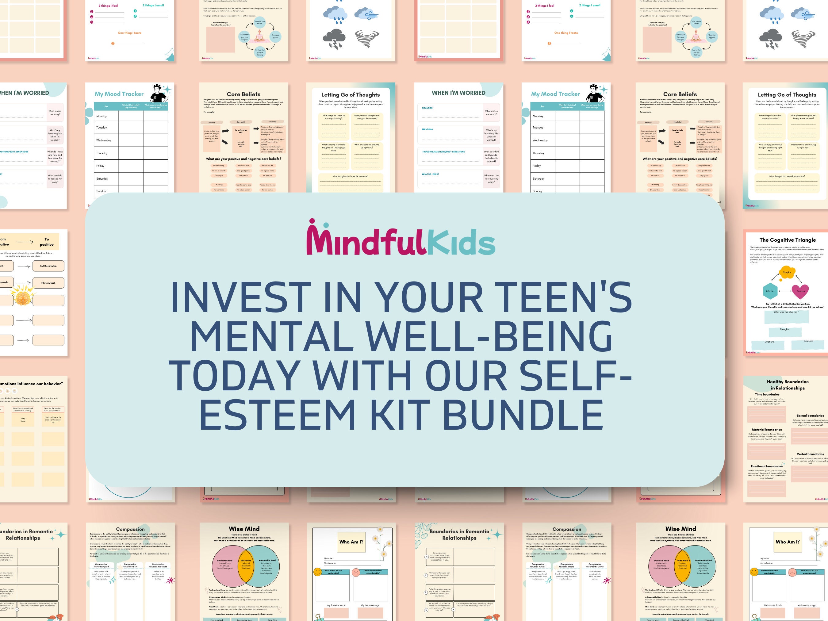 Printable Self-esteem Worksheet Pack for Teens Coping Skills Bundle for ...