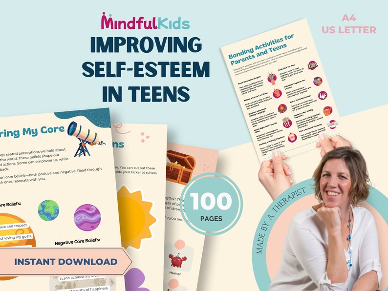 Printable Self-esteem Worksheet Pack for Teens Coping Skills Bundle for ...