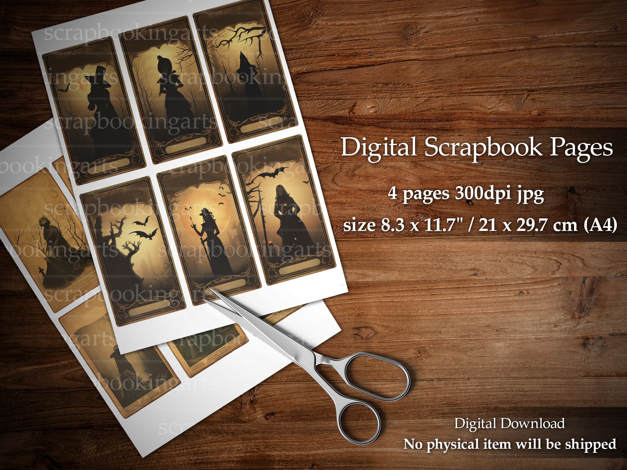 Vintage Spooky Cards, Spooky Printable, Junk Journal Kit, Creepy ...