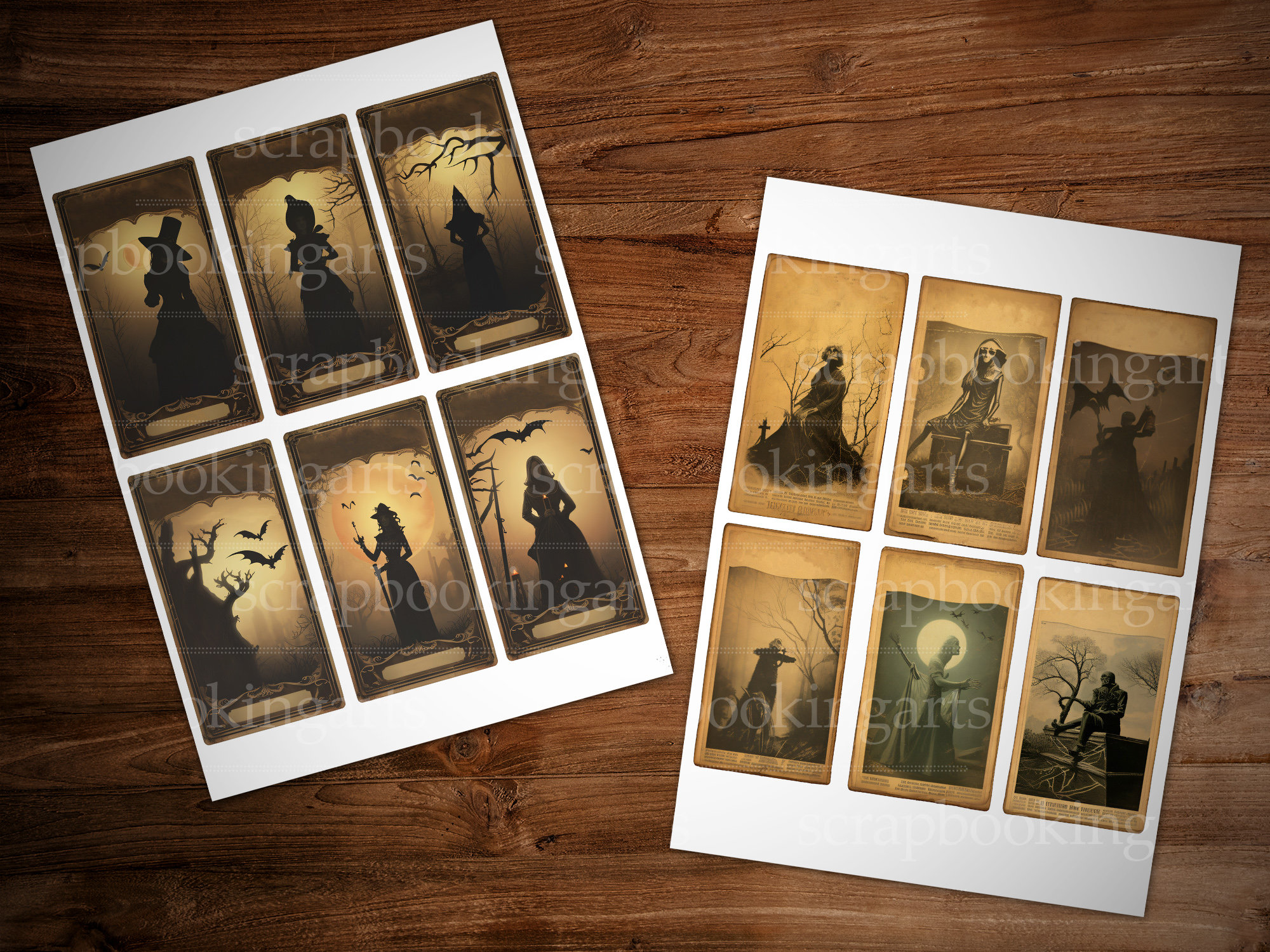 Vintage Spooky Cards, Spooky Printable, Junk Journal Kit, Creepy ...