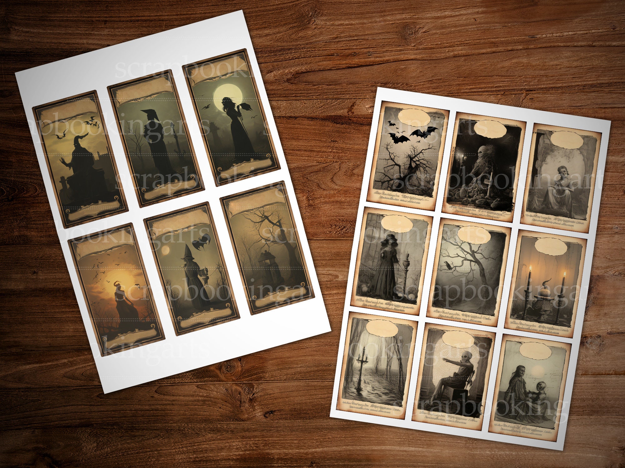 Vintage Spooky Cards, Spooky Printable, Junk Journal Kit, Creepy ...