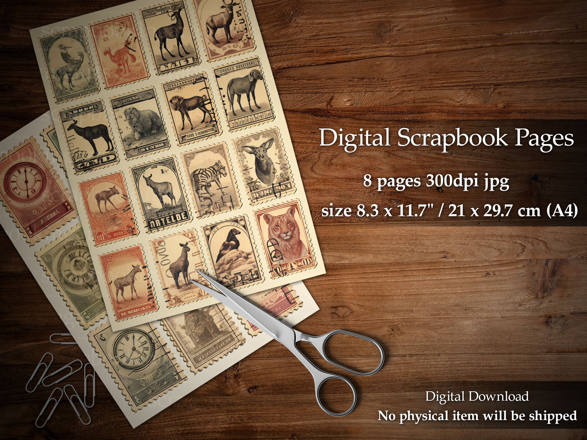 Vintage Postage Stamps, Printable Old Postal Stamps Ephemera, Junk ...