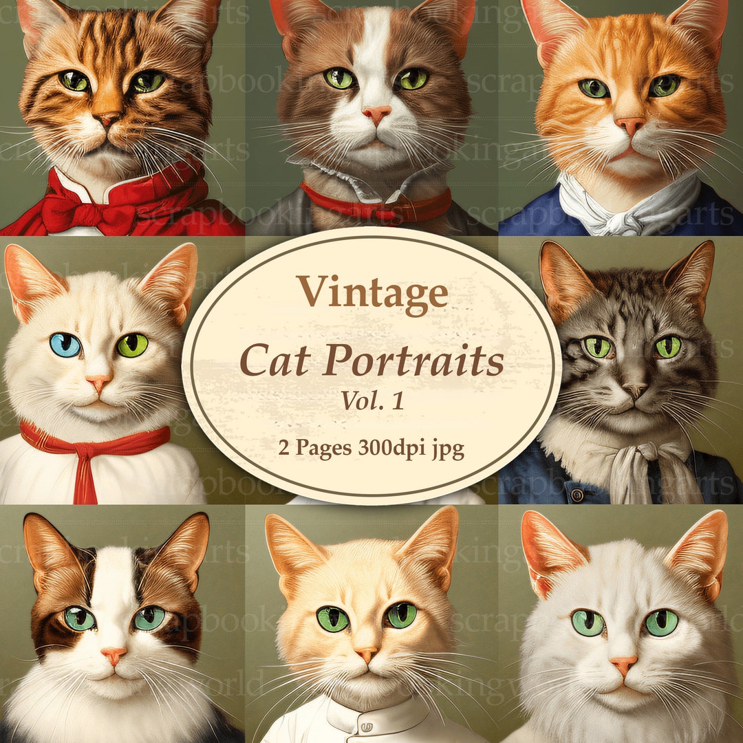 Junk Journal Printable Cats, Printable Junk Journal, Vintage Ephemera ...