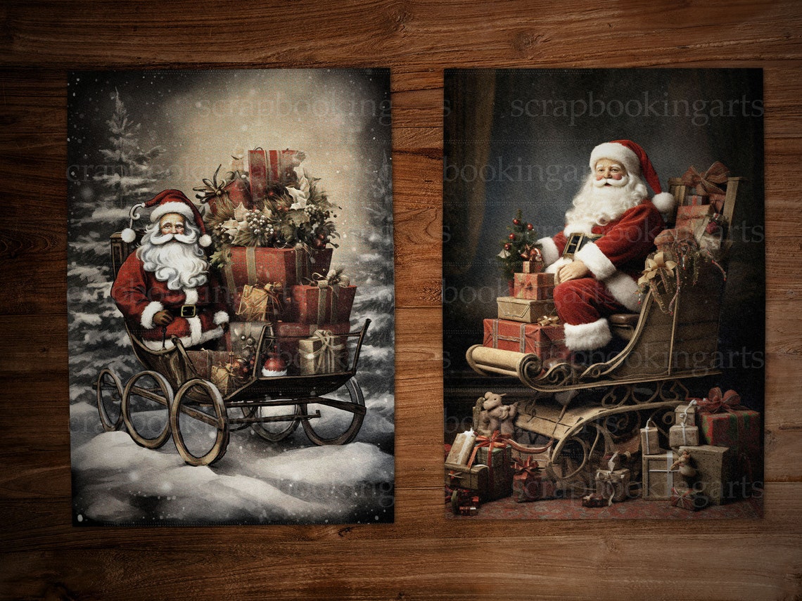 Santa Claus Junk Journal, Card Making, Christmas Printable, Digital ...