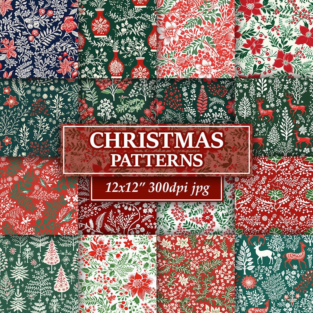 Christmas Patterns Printable, Snowflakes, Printable, Digital Scrapbook ...
