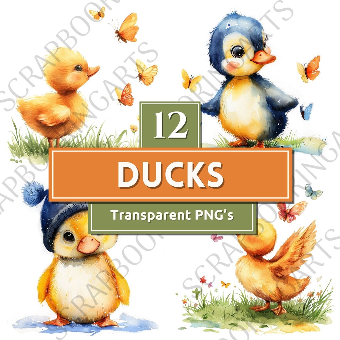 Watercolor Ducks Clipart Transparent PNG, Nursery Art, Cute Baby ...