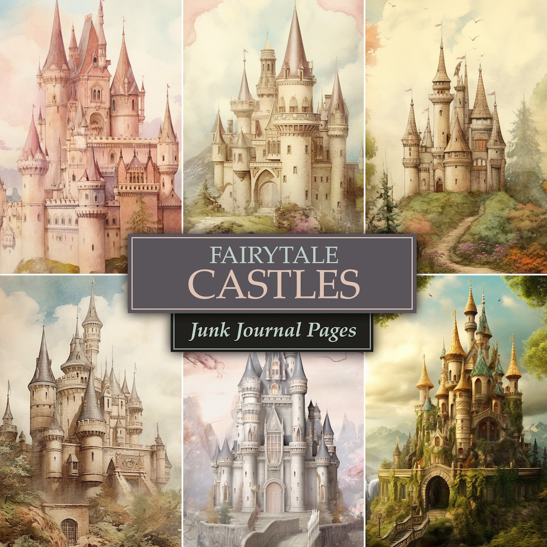 Printable Fairytale Castle, Printable Background, Digital Scrapbook ...