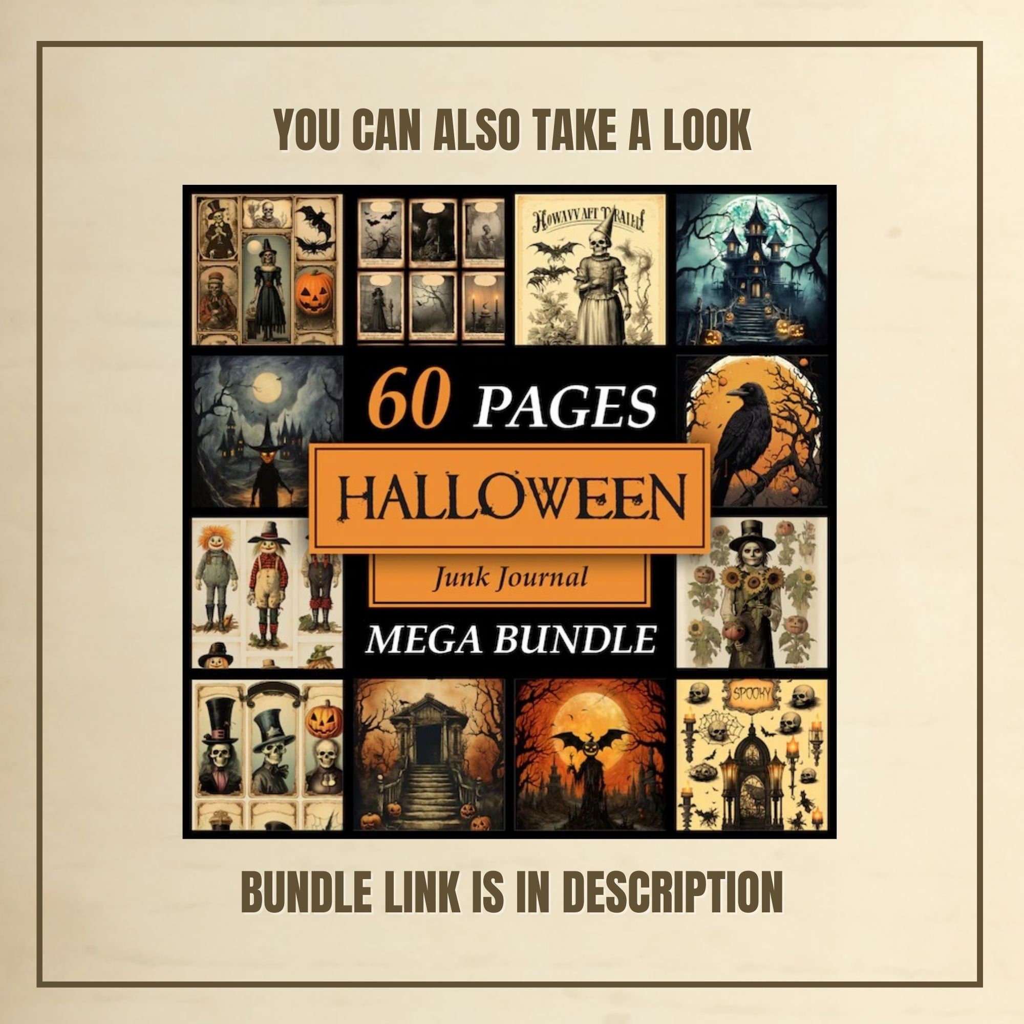 Vintage Spooky Cards, Spooky Printable, Junk Journal Kit, Creepy ...