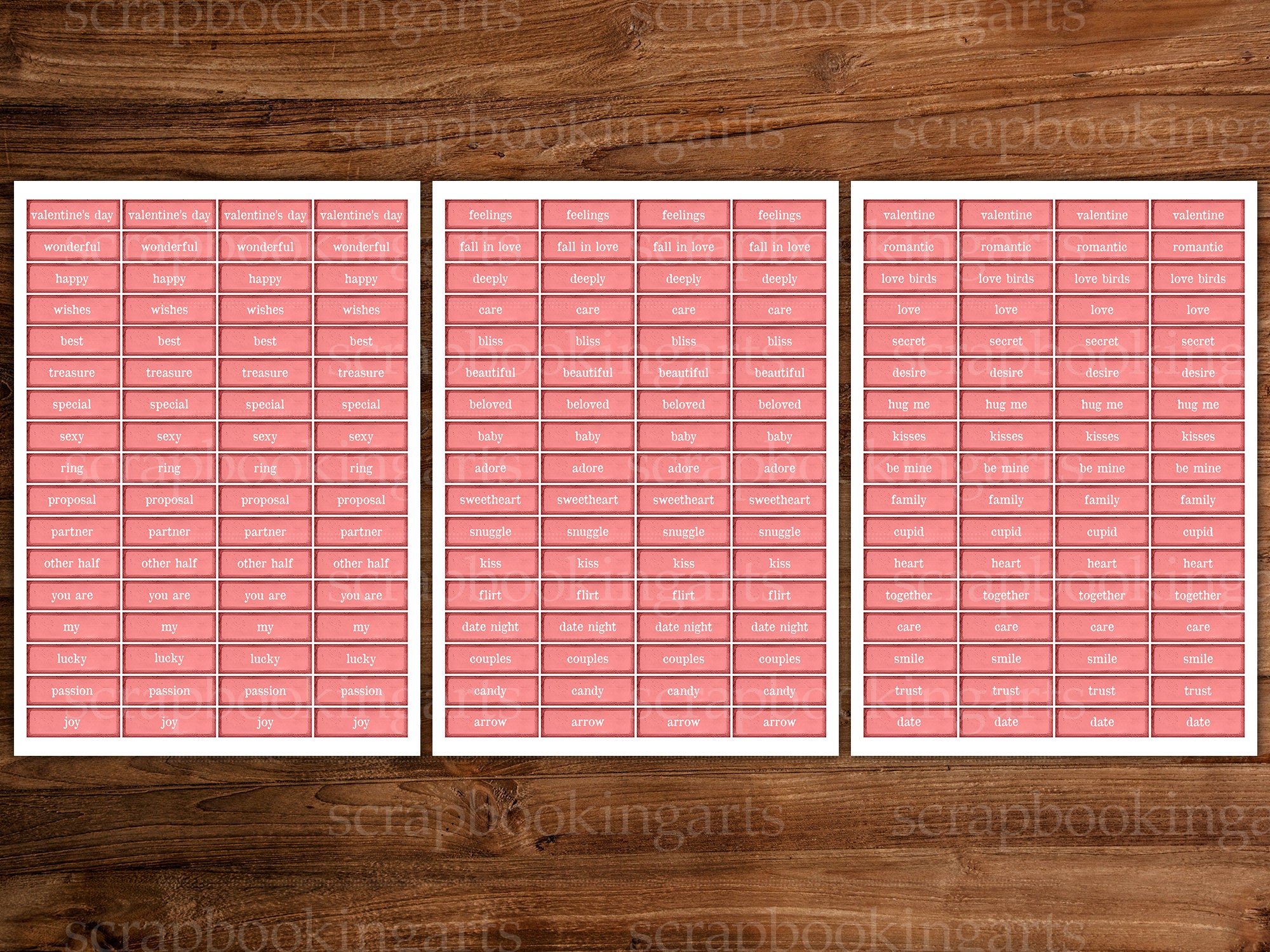 Valentine Words, Junk Journal, Valentines Day, Journal Words, Digital ...