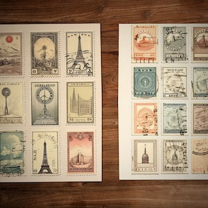 Vintage Postage Stamps, Printable Old Postal Stamps Ephemera, Junk ...