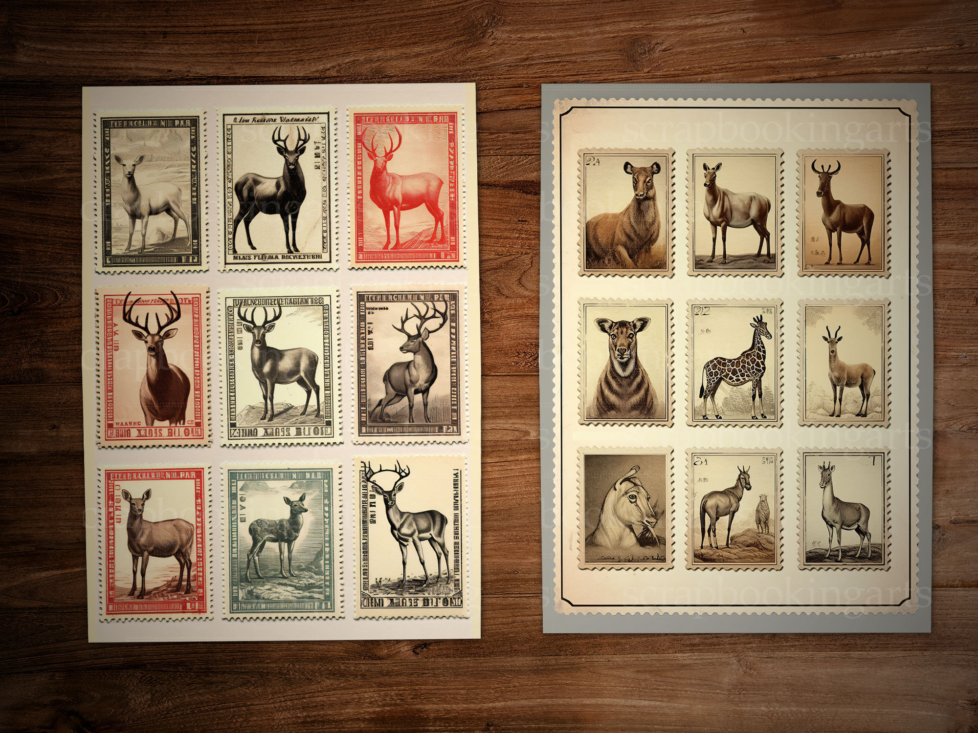 Vintage Postage Stamps, Printable Old Postal Stamps Ephemera, Junk ...