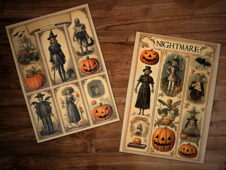 Vintage Halloween Scrapbook Paper: Spooky Junk Journal Kit (digital ...