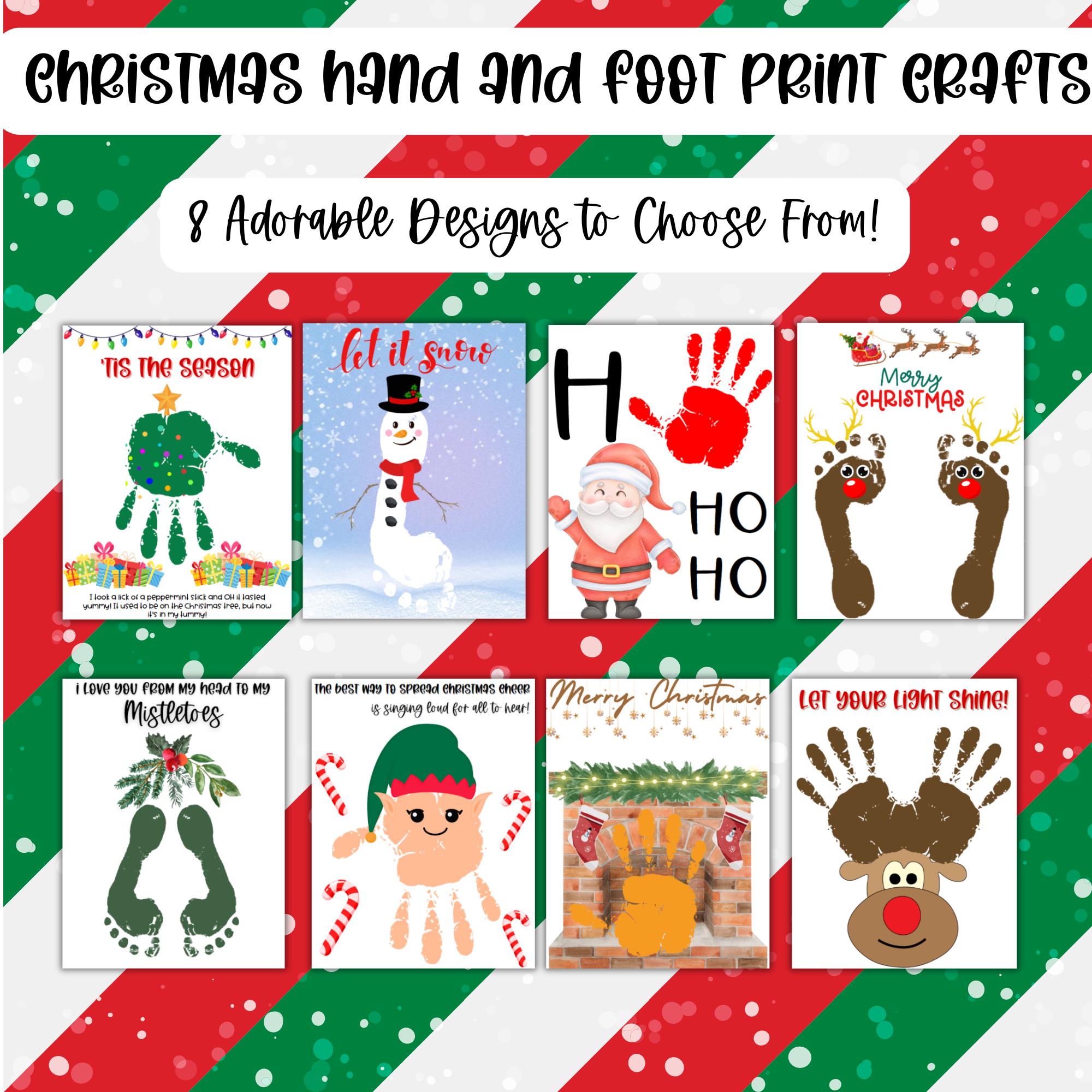 Christmas Handprint Footprint Craft. Holiday Keepsake. Christmas Memory ...