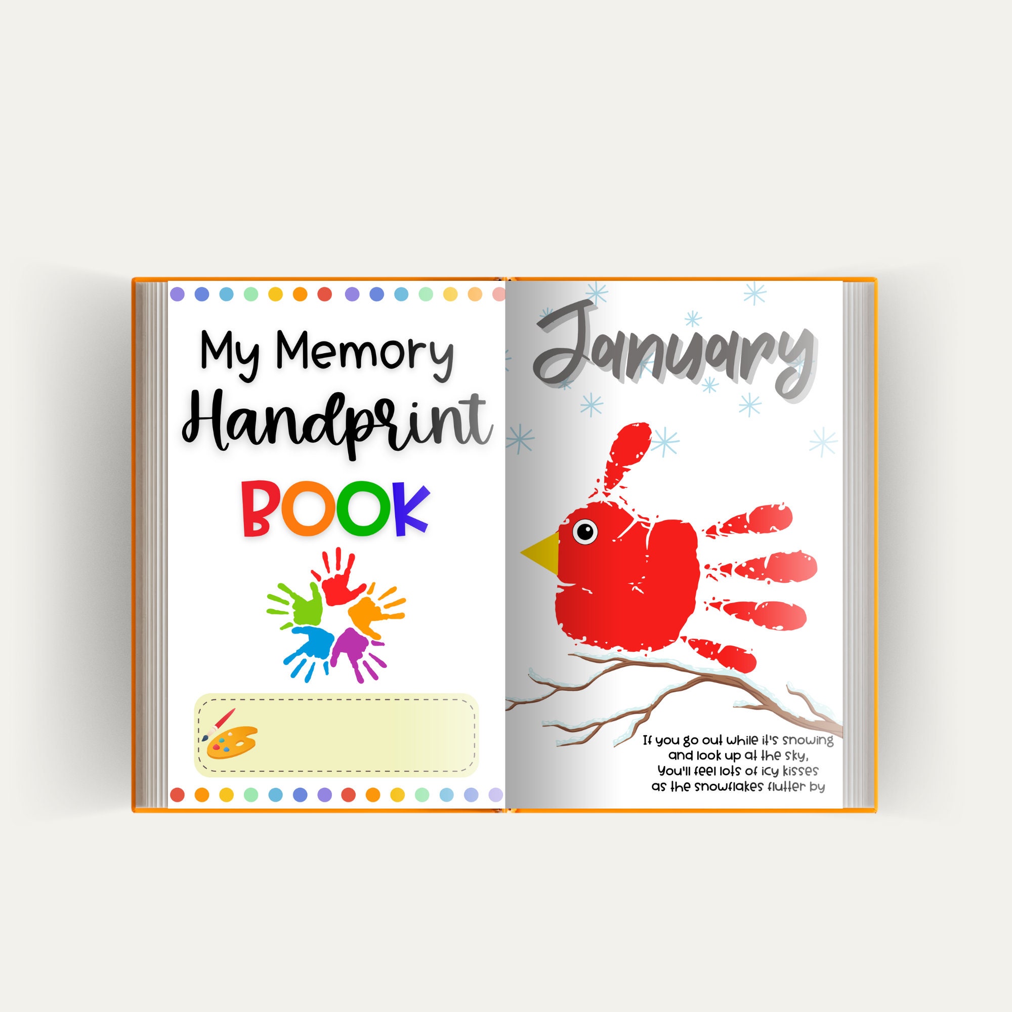 Handprint Memory Book Printable for Prek, Preschool Kindergarten 1st ...