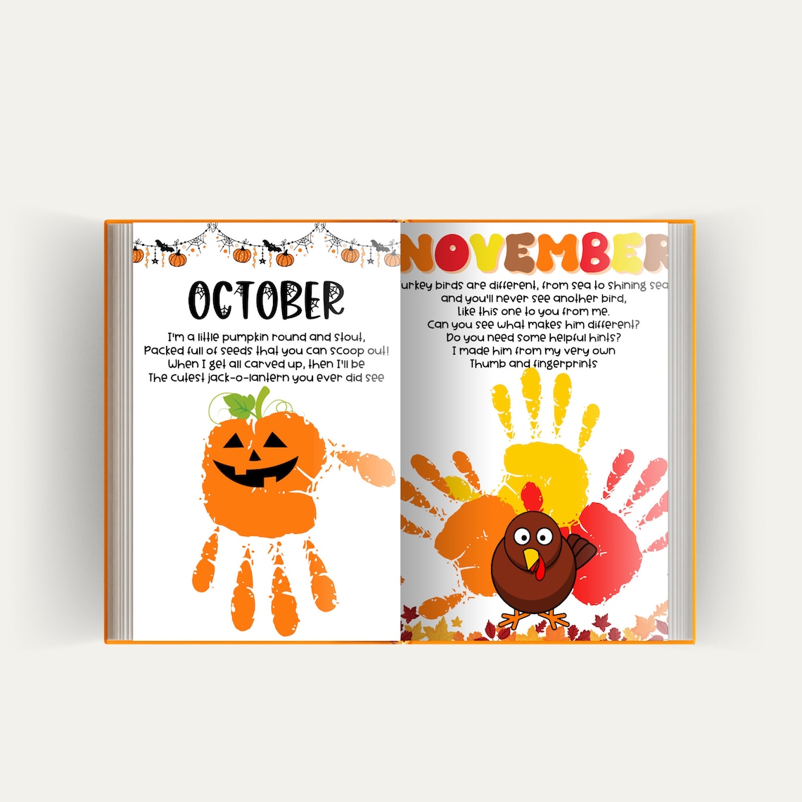 Handprint Memory Book Printable for Prek, Preschool Kindergarten 1st ...