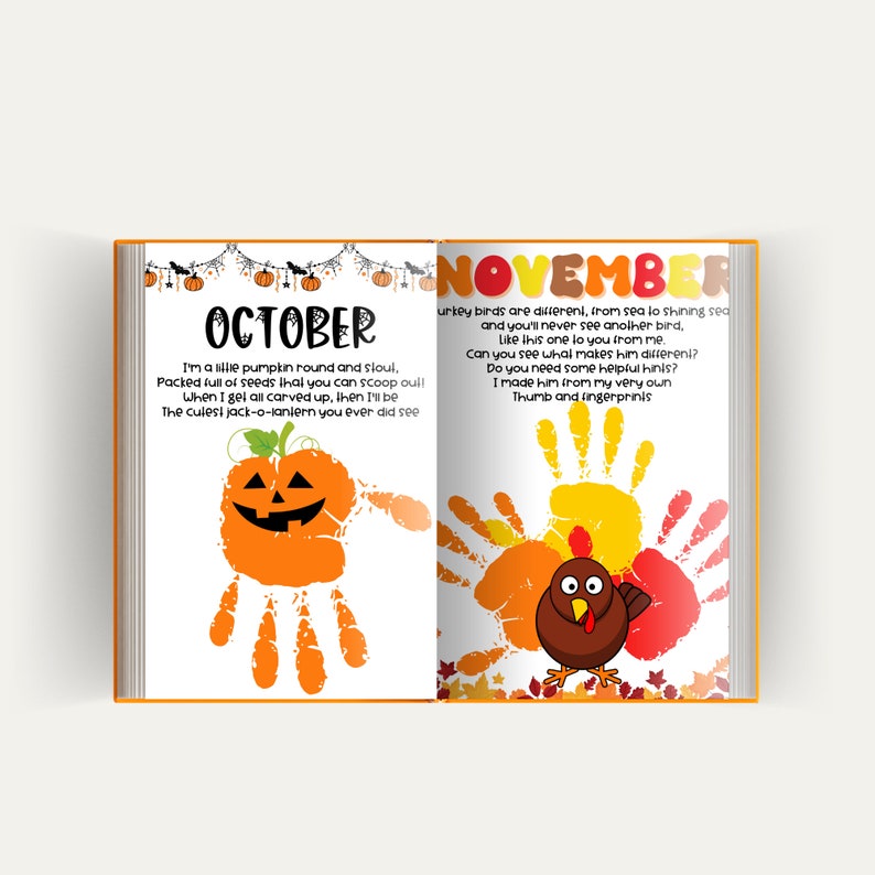 Handprint Memory Book Printable for Prek, Preschool Kindergarten 1st ...