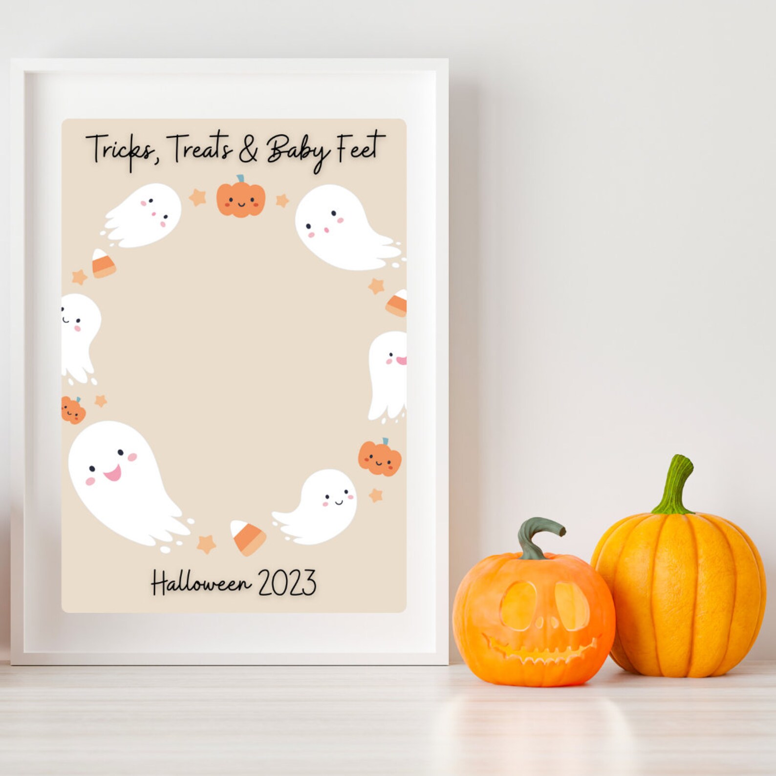 Baby's First 1st Halloween Footprint Art Craft, PRINTABLE | Cute ...
