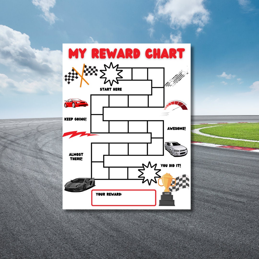 Kids Behavior Reward Chart- Race Car Behavior Chart- Sticker Chart ...