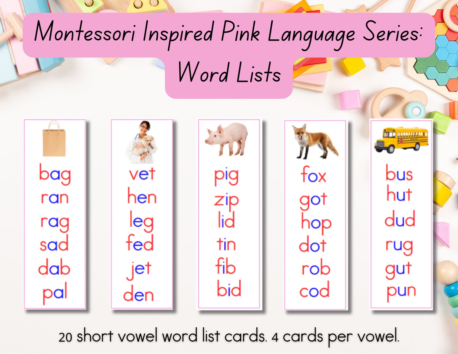 Montessori Inspired Pink Reading Series - Etsy