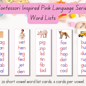 Montessori Inspired Pink Reading Series - Etsy