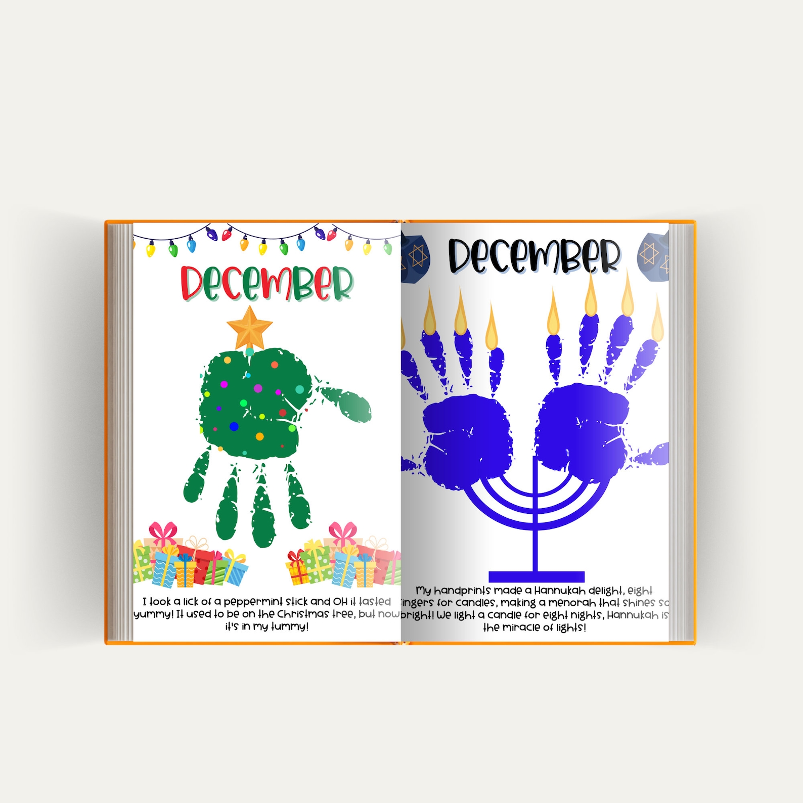 Handprint Memory Book Printable for Prek, Preschool Kindergarten 1st ...