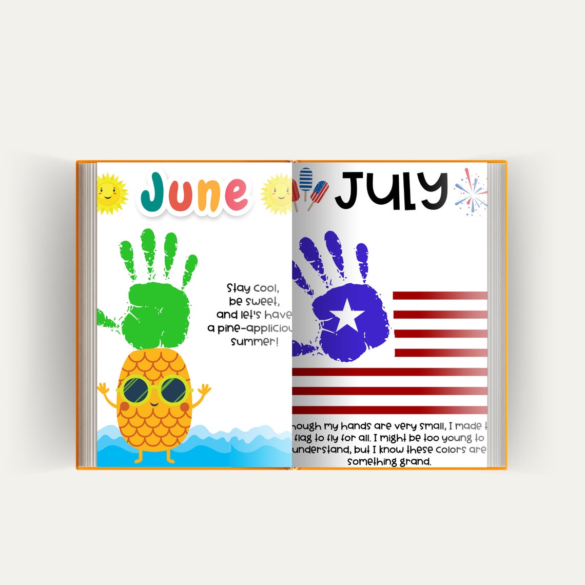 Handprint Memory Book Printable for Prek, Preschool Kindergarten 1st ...
