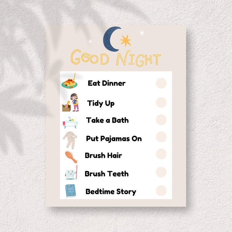 Editable Kids Morning/ Night Routine Checklist With Visuals Instant ...