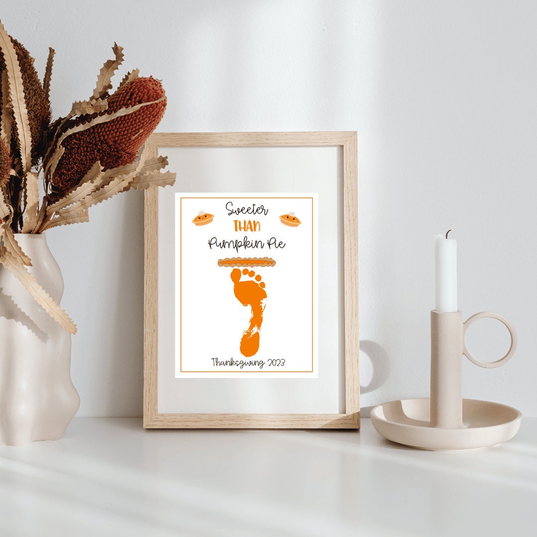 Pumpkin Pie Footprint Craft Printable Thanksgiving Handprint Activity ...
