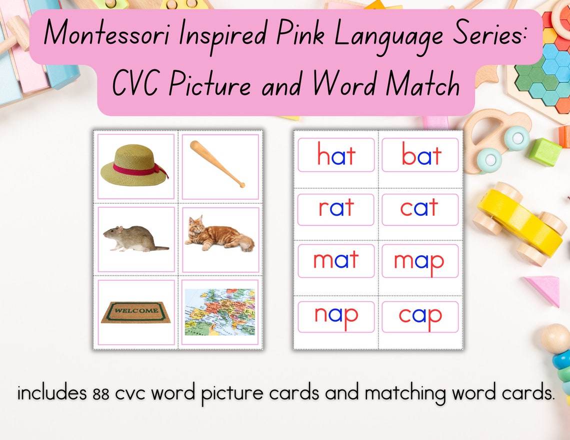 Montessori Inspired Pink Reading Series - Etsy