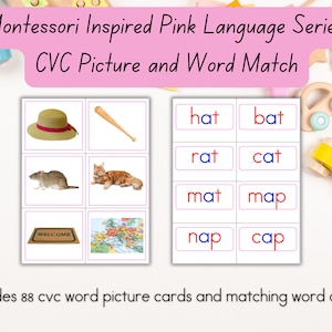 Montessori Inspired Pink Reading Series - Etsy