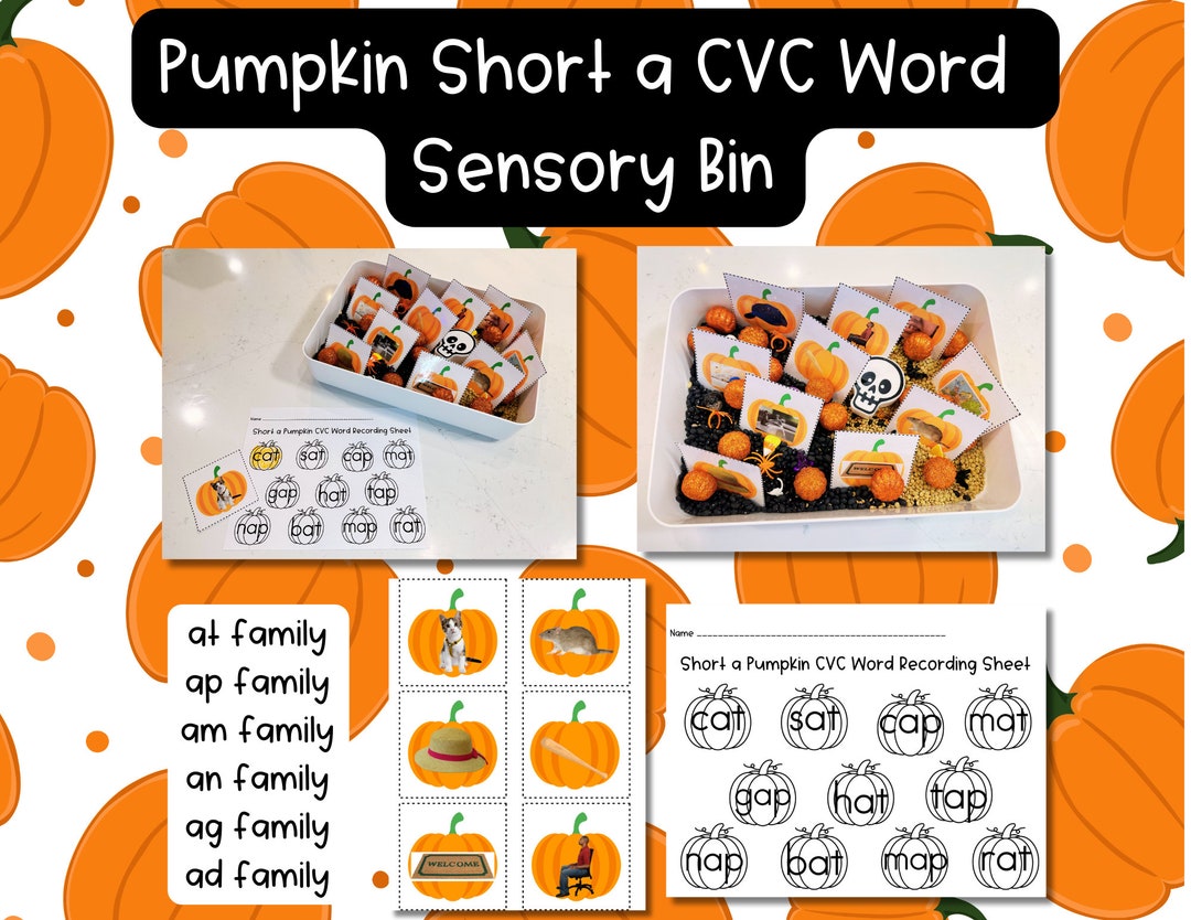 Fall Short a Words CVC Sensory Bin Cards - Etsy