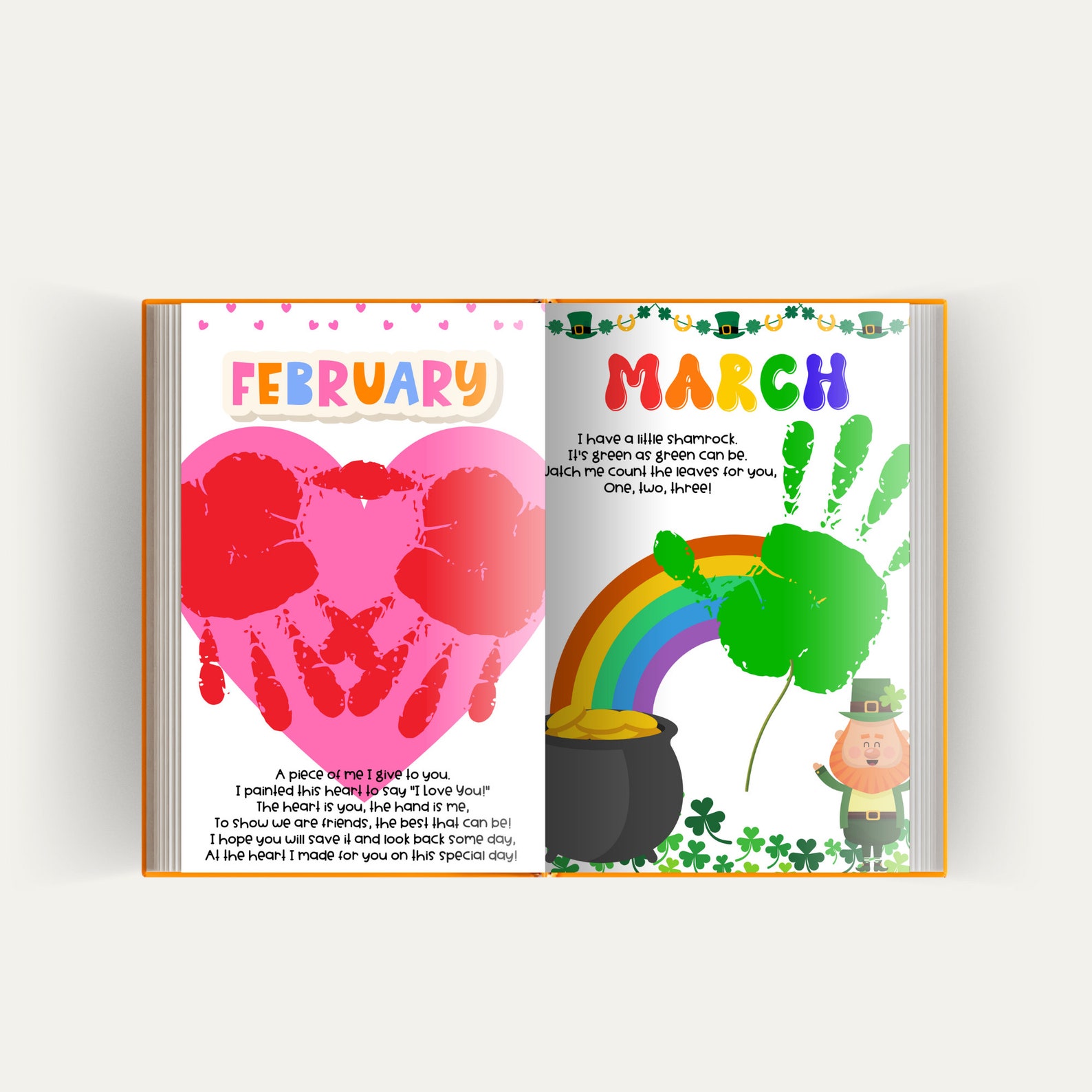 Handprint Memory Book Printable for Prek, Preschool Kindergarten 1st ...