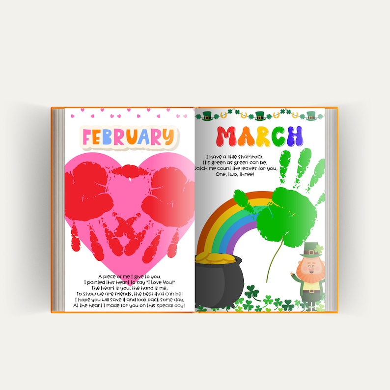 Handprint Memory Book Printable for Prek, Preschool Kindergarten 1st ...